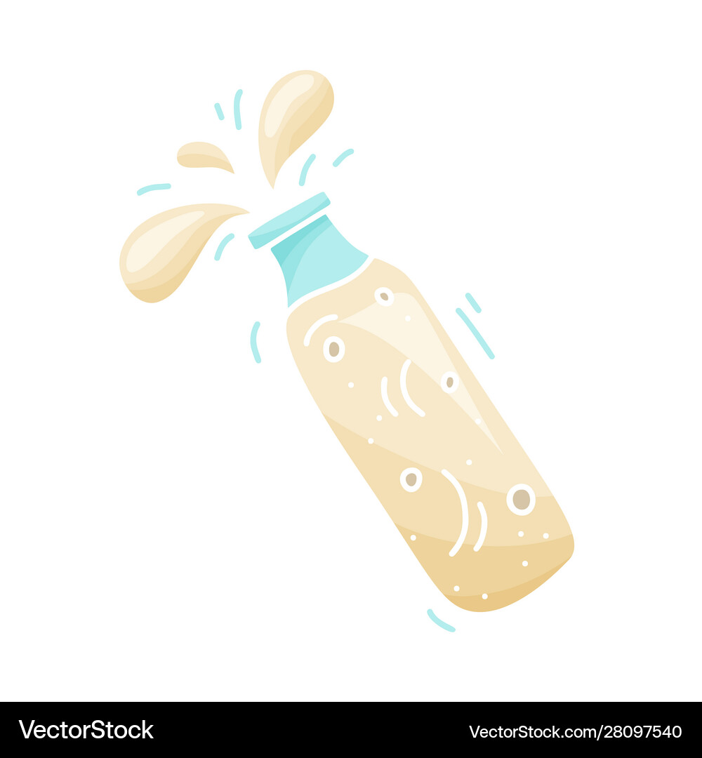Milk kefir drinking yogurt or milkshake on white Vector Image