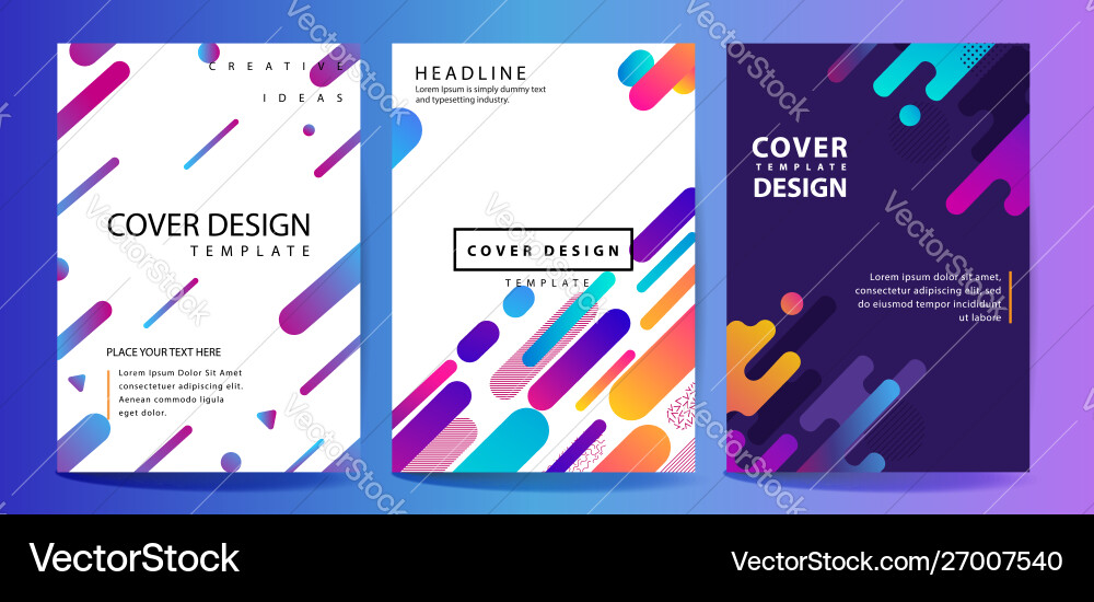Printed cover template with abstract colorful Vector Image