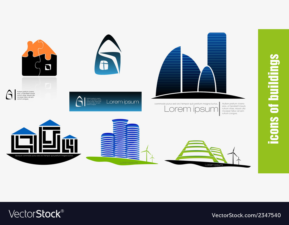 Set buildings design Royalty Free Vector Image