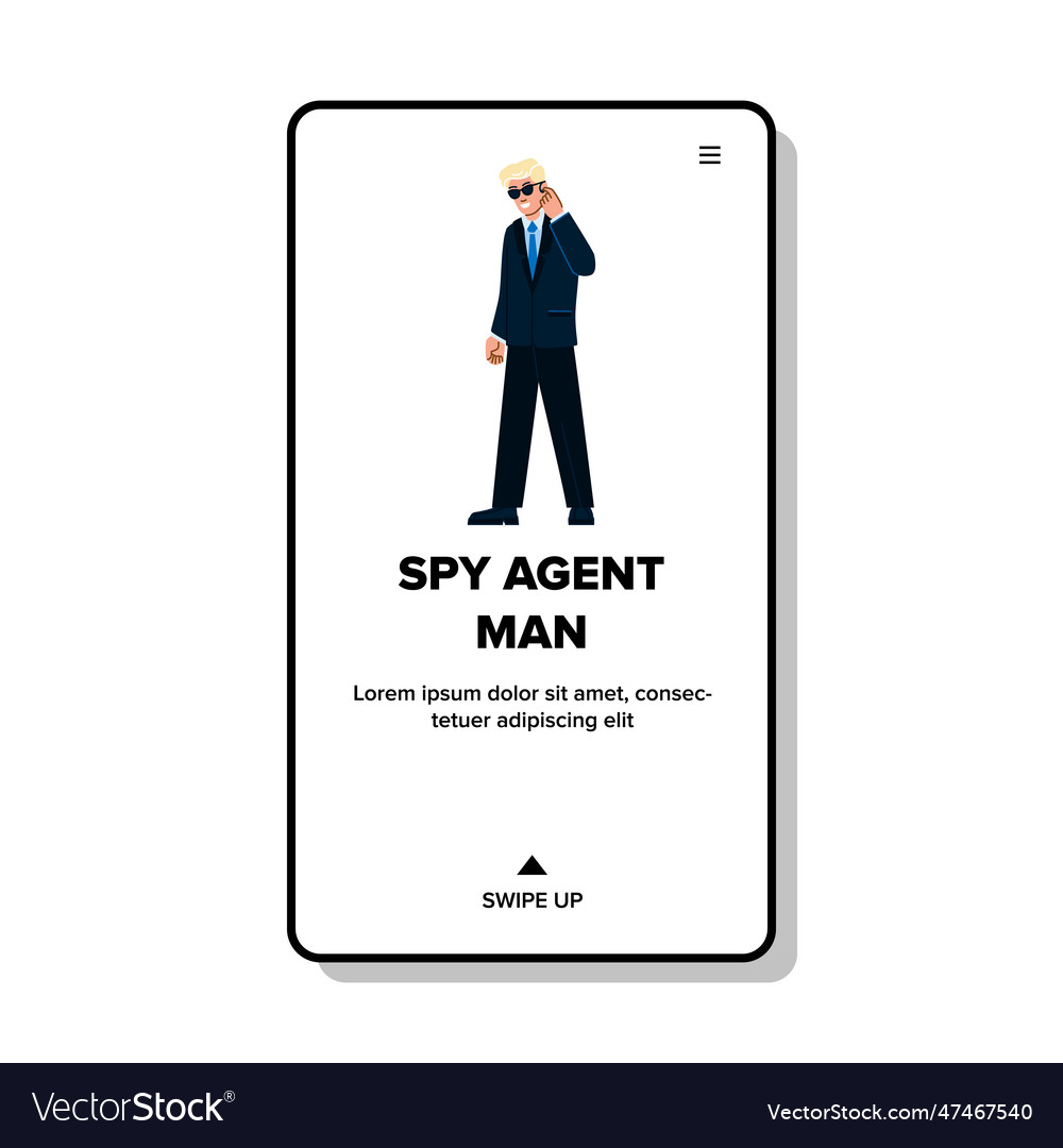 Spy agent man Royalty Free Vector Image - VectorStock Spy agent man Royalty Free Vector Image - VectorStock