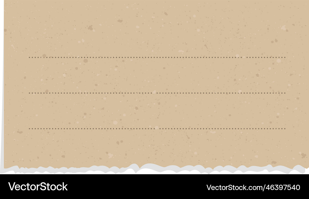 Vintage brown torn paper note recycled ripped Vector Image