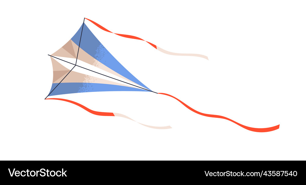 Wind air paper kite toy flying tethered object Vector Image