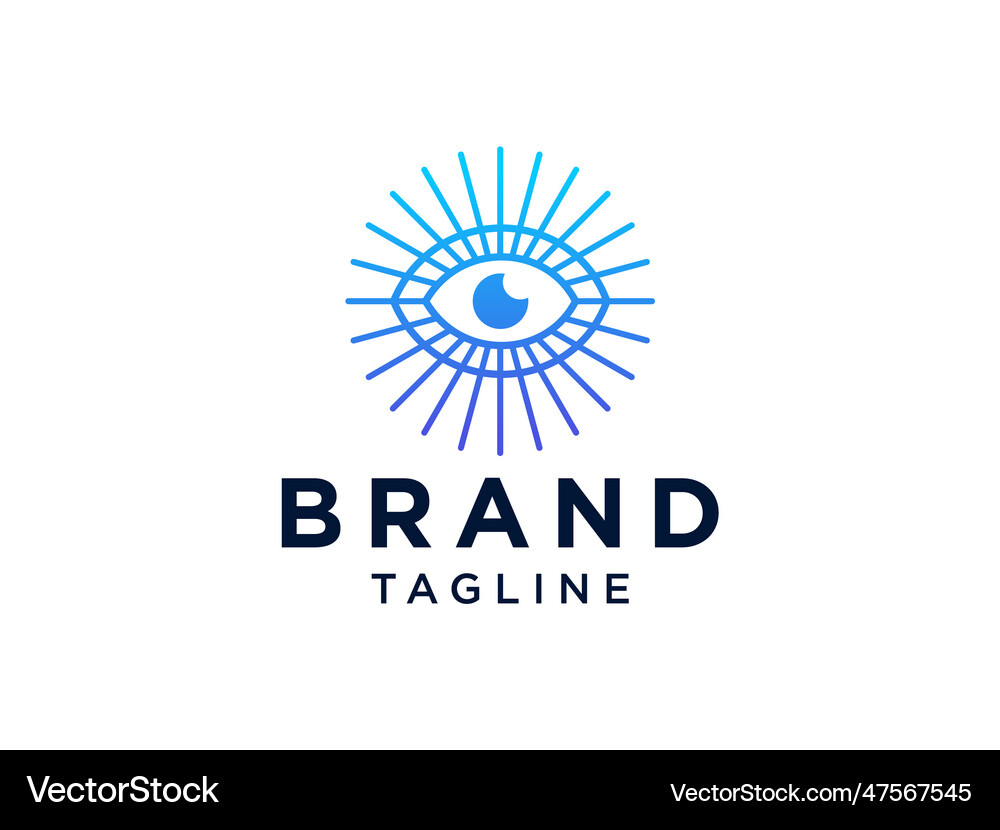 Abstract eye vision logo monoline vintage Vector Image