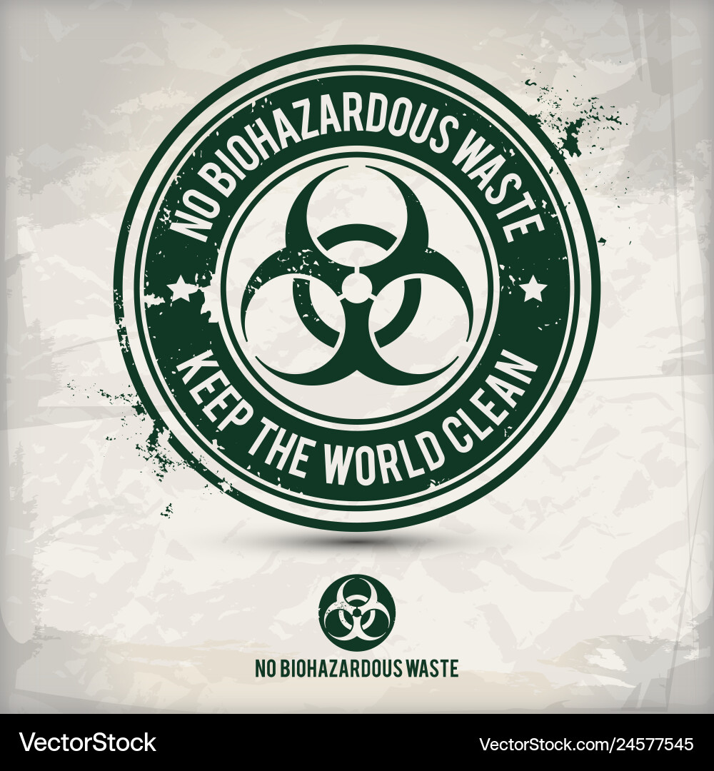 Alternative no biohazardous waste stamp Royalty Free Vector