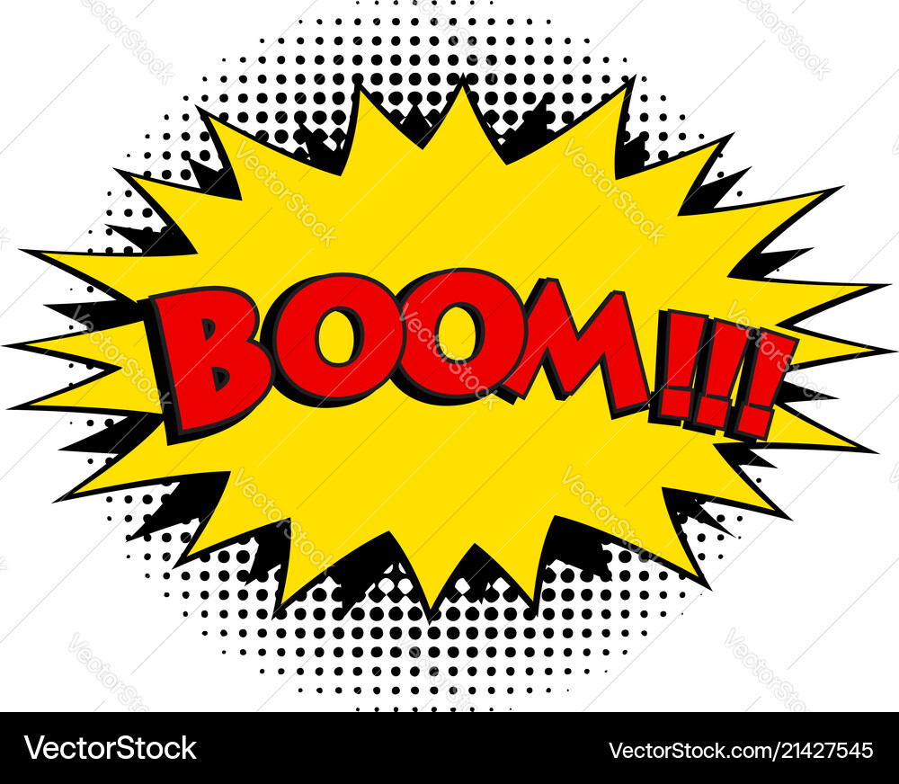 Boom comic word pop art retro style Royalty Free Vector