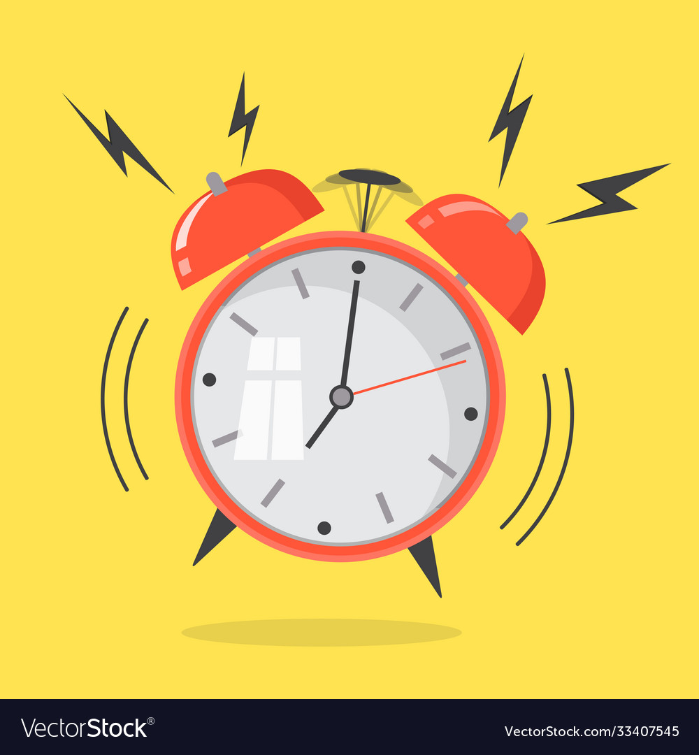 Cartoon alarm clock ringing wake up morning Vector Image Cartoon alarm clock ringing wake up morning Vector Image