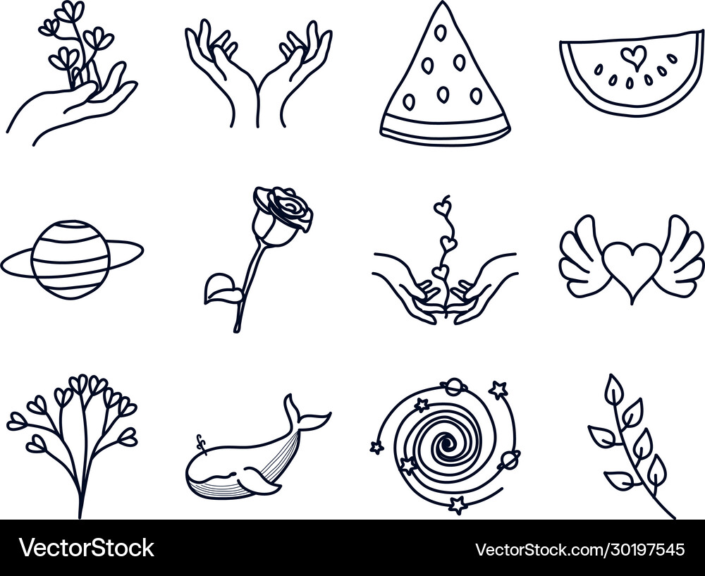 Delicate hands and minimalist tattoo concept icon Vector Image