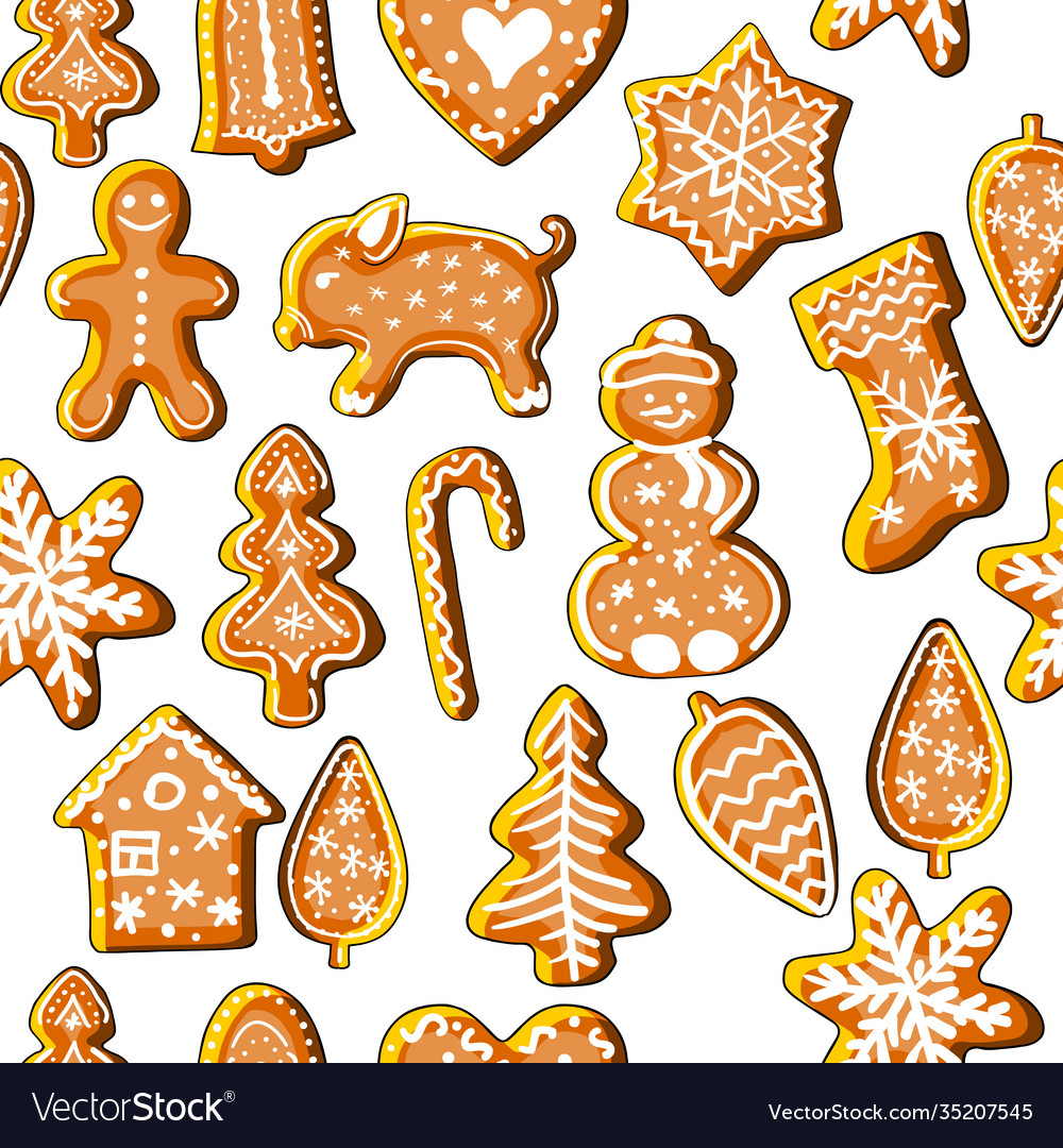 Endless texture with traditional christmas Vector Image