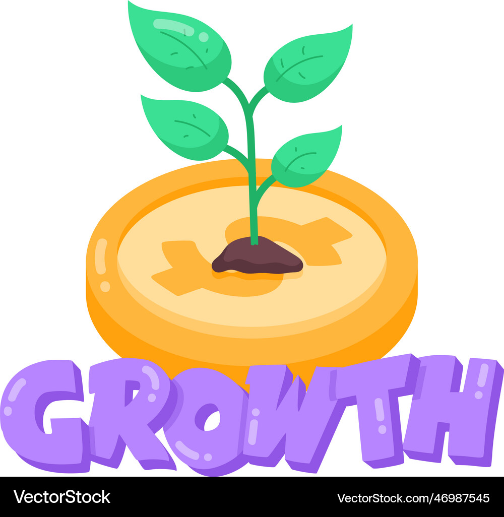 Get this flat sticker of growth Royalty Free Vector Image