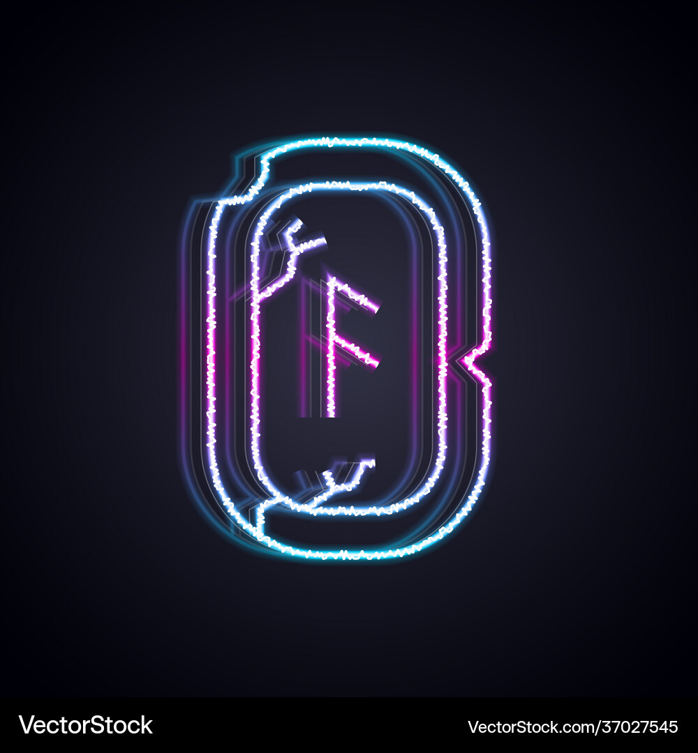 Glowing neon line magic runes icon isolated Vector Image