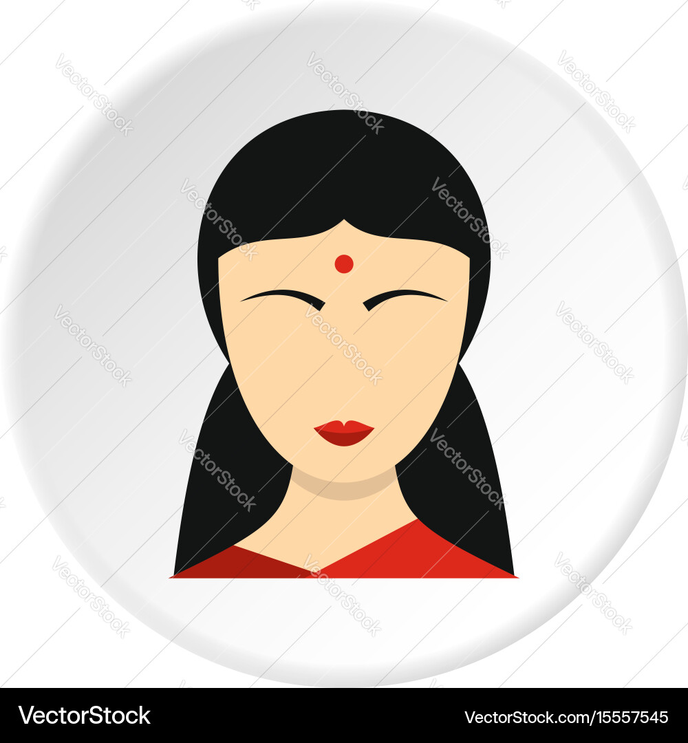 Indian girl icon circle Royalty Free Vector Image