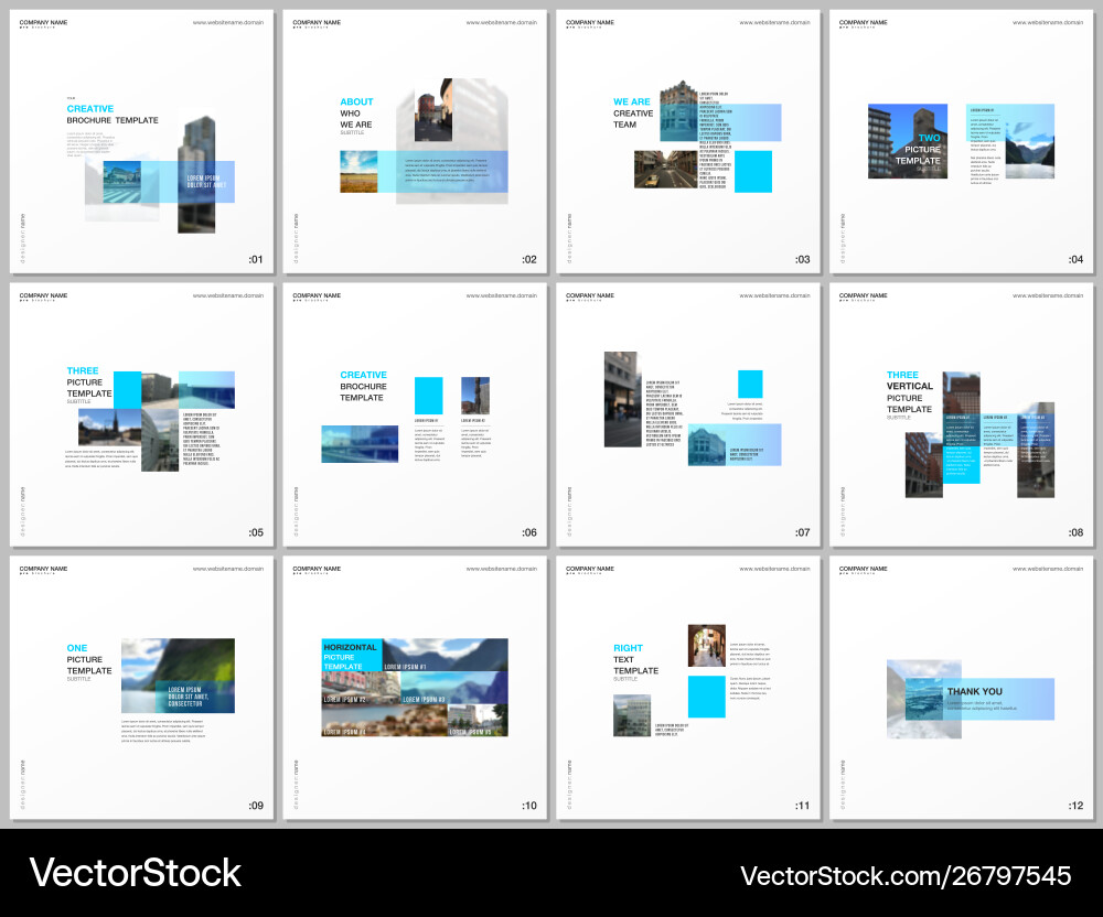 Minimal brochure templates with blue color Vector Image