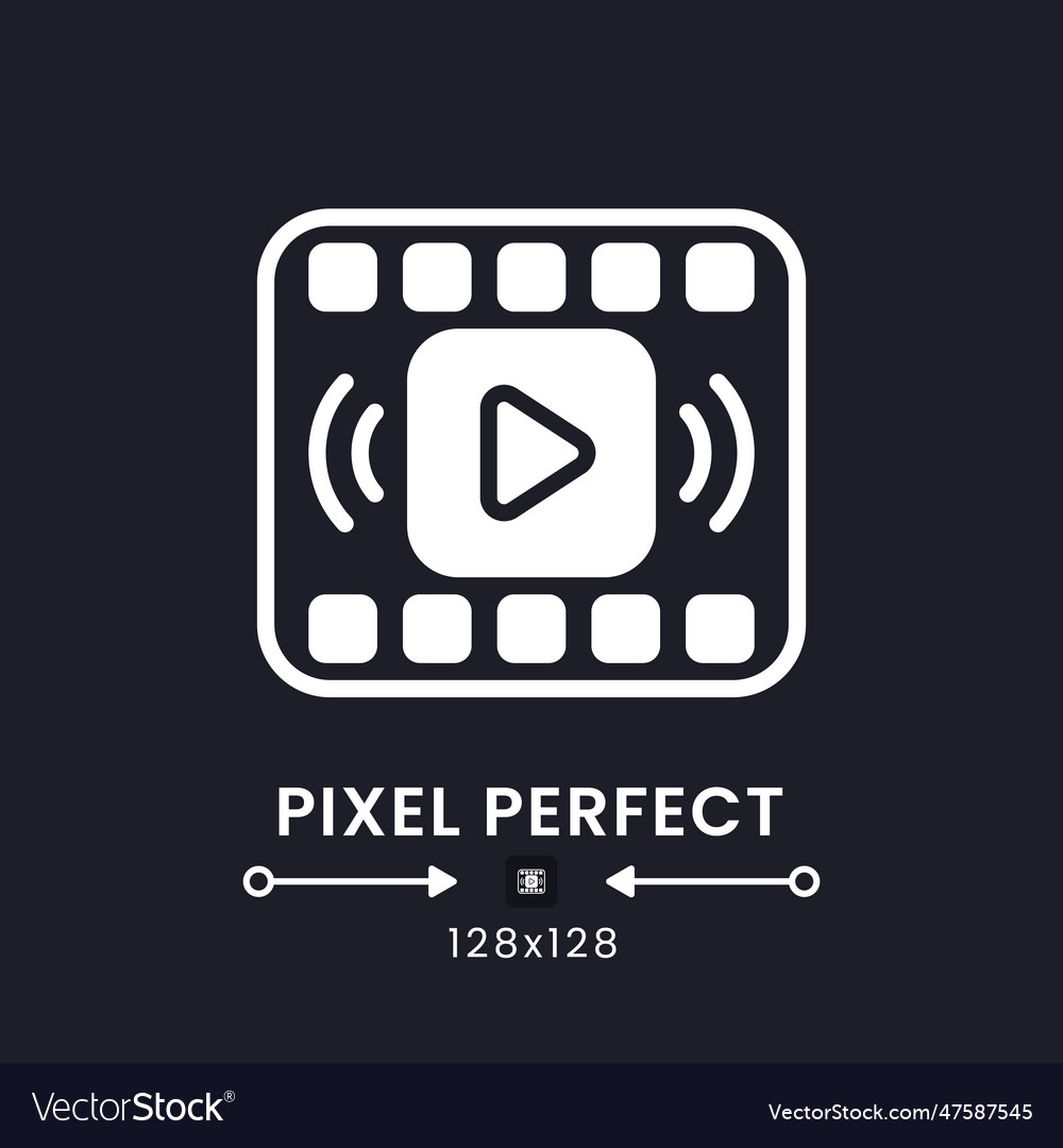 On-demand streaming white solid desktop icon Vector Image