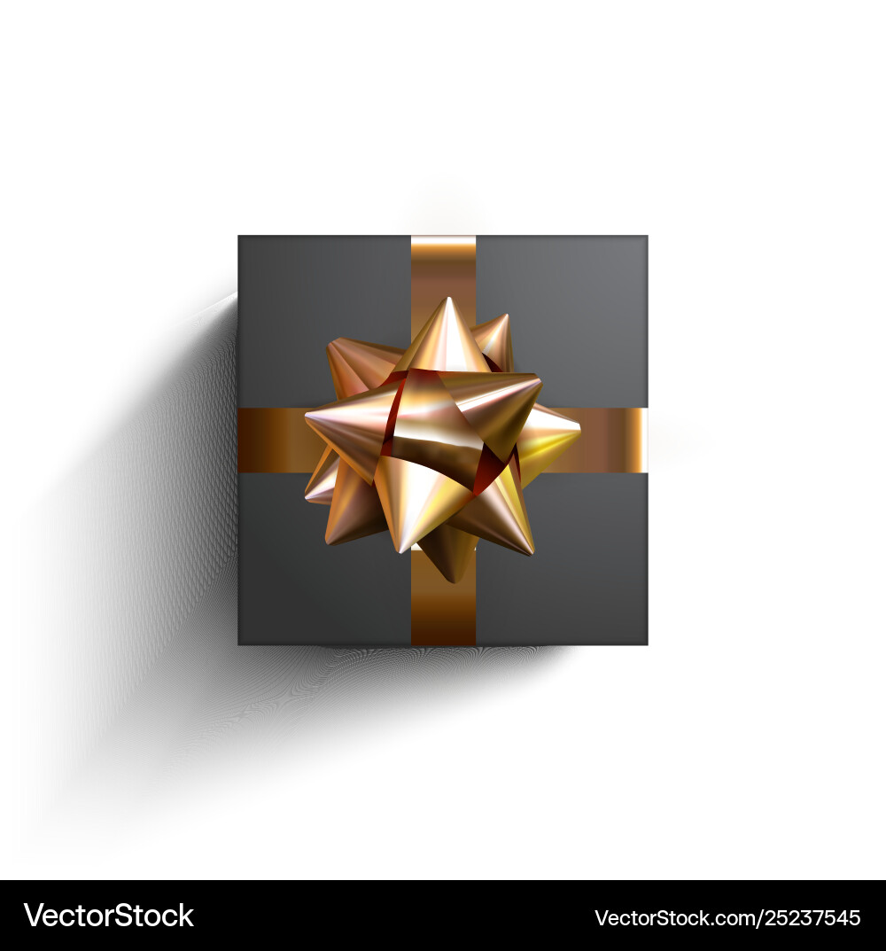 Surprise gift box present gold ribbon Royalty Free Vector