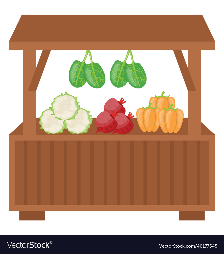 Vegetable stall Royalty Free Vector Image - VectorStock
