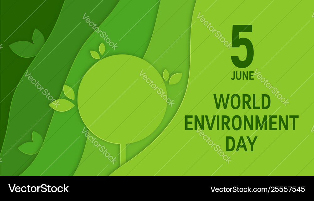 World environment day concept in paper cut style Vector Image