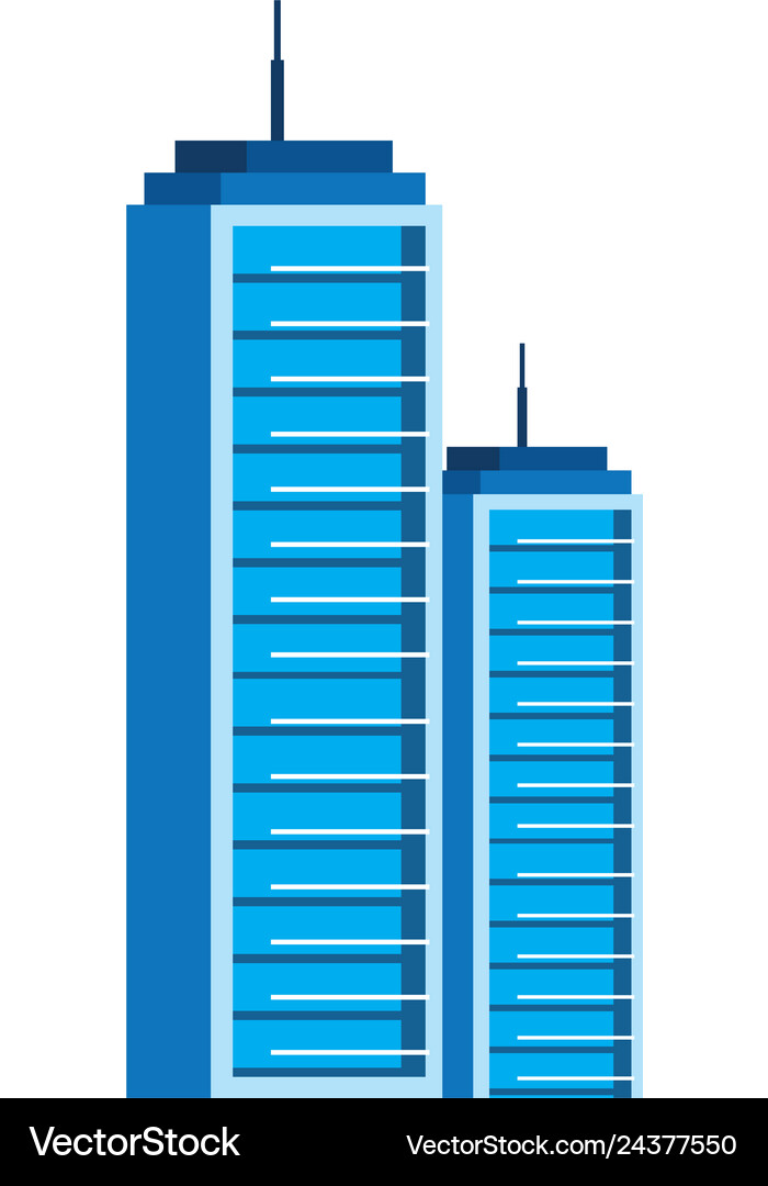 Buildings metropolis cityscape scene Royalty Free Vector
