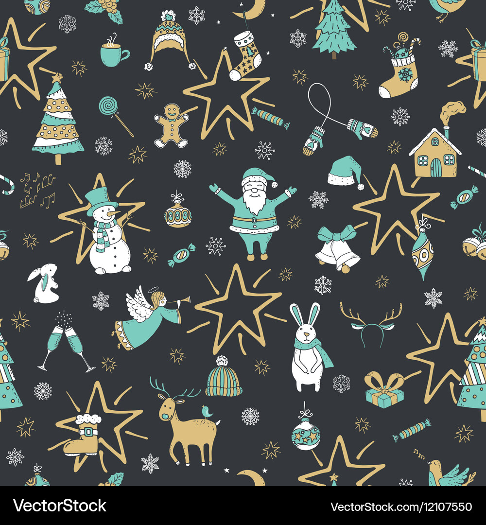 Christmas seamless pattern background Royalty Free Vector