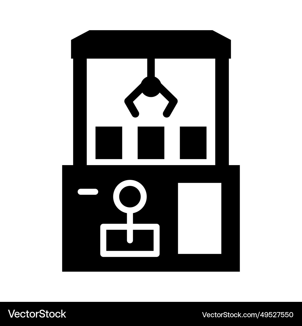 Claw machine glyph icon for personal Royalty Free Vector