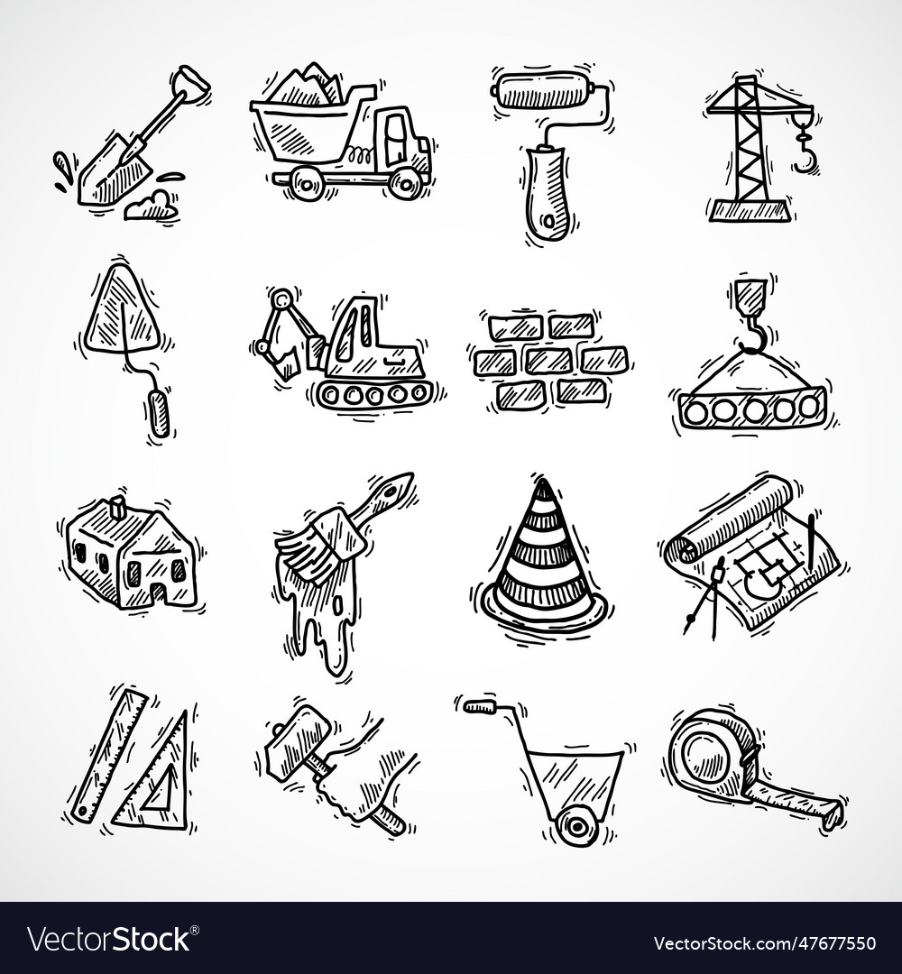 Construction icons set Royalty Free Vector Image