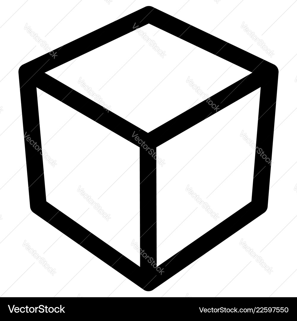 Crate box or cube icon symbol geometry shipping Vector Image