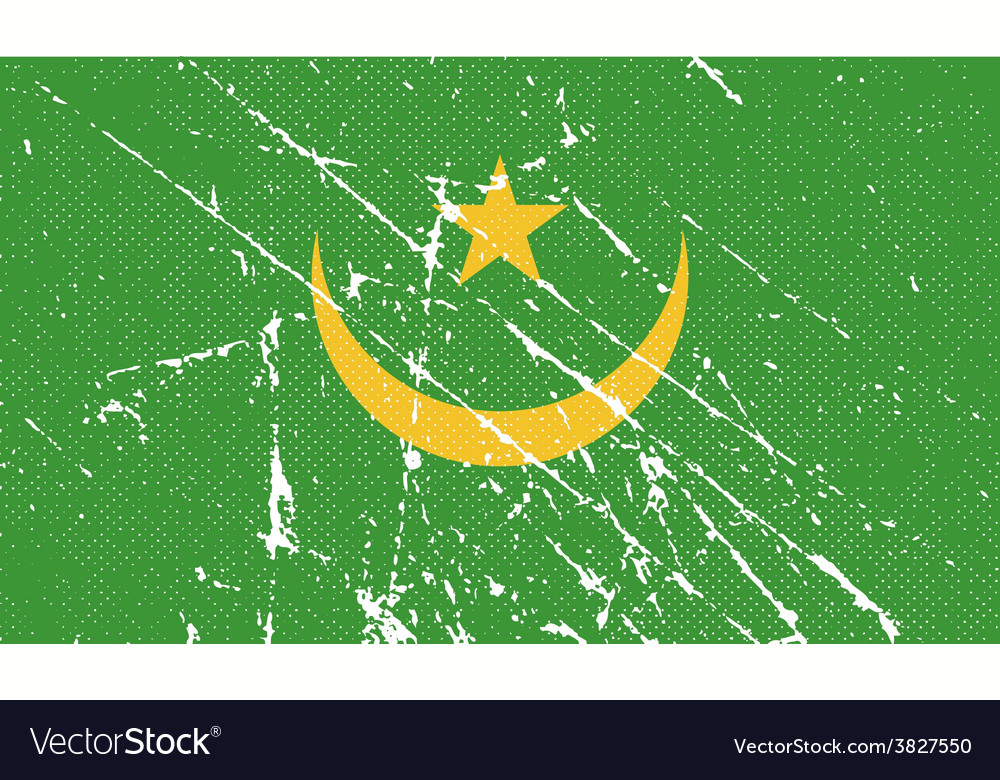 Flag Of Mauritania With Old Texture Royalty Free Vector
