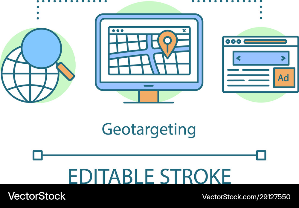Geotargeting concept icon geolocation ranking Vector Image