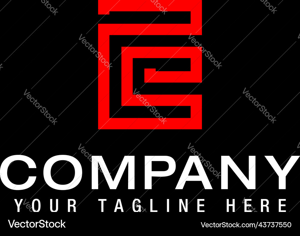 Graphic creative line alphabet symbol letter e Vector Image