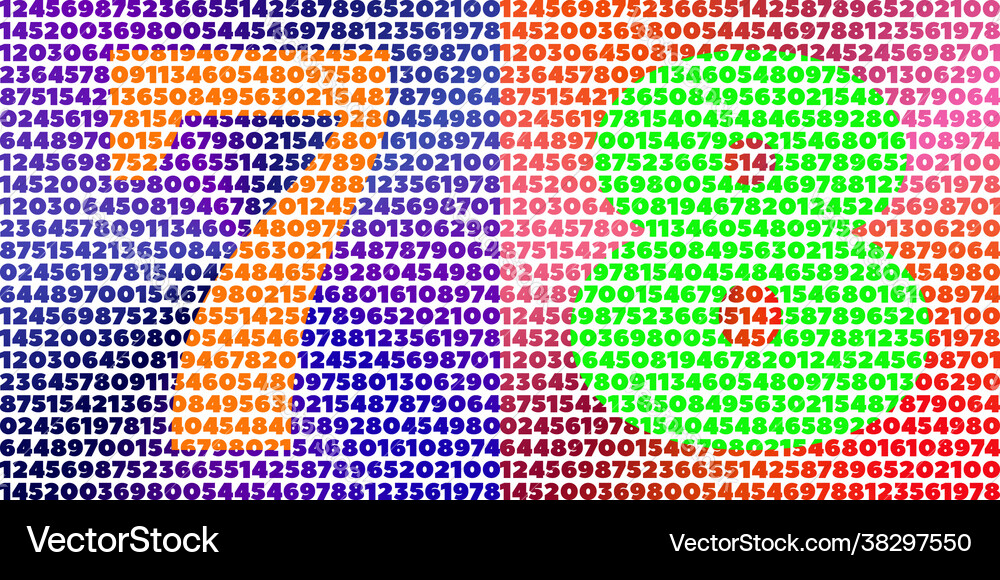 Large bright numerals seven and eight with small Vector Image