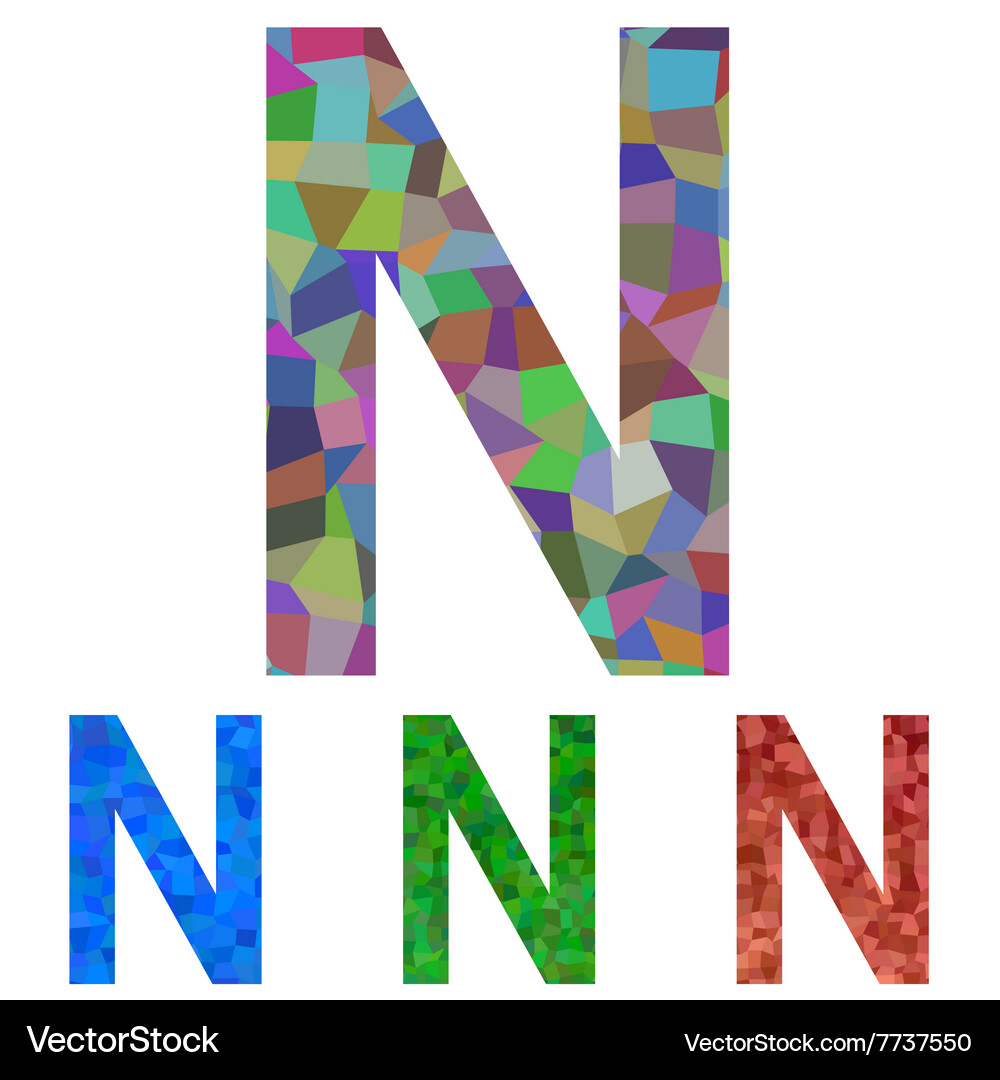 Mosaic font design - letter n Royalty Free Vector Image
