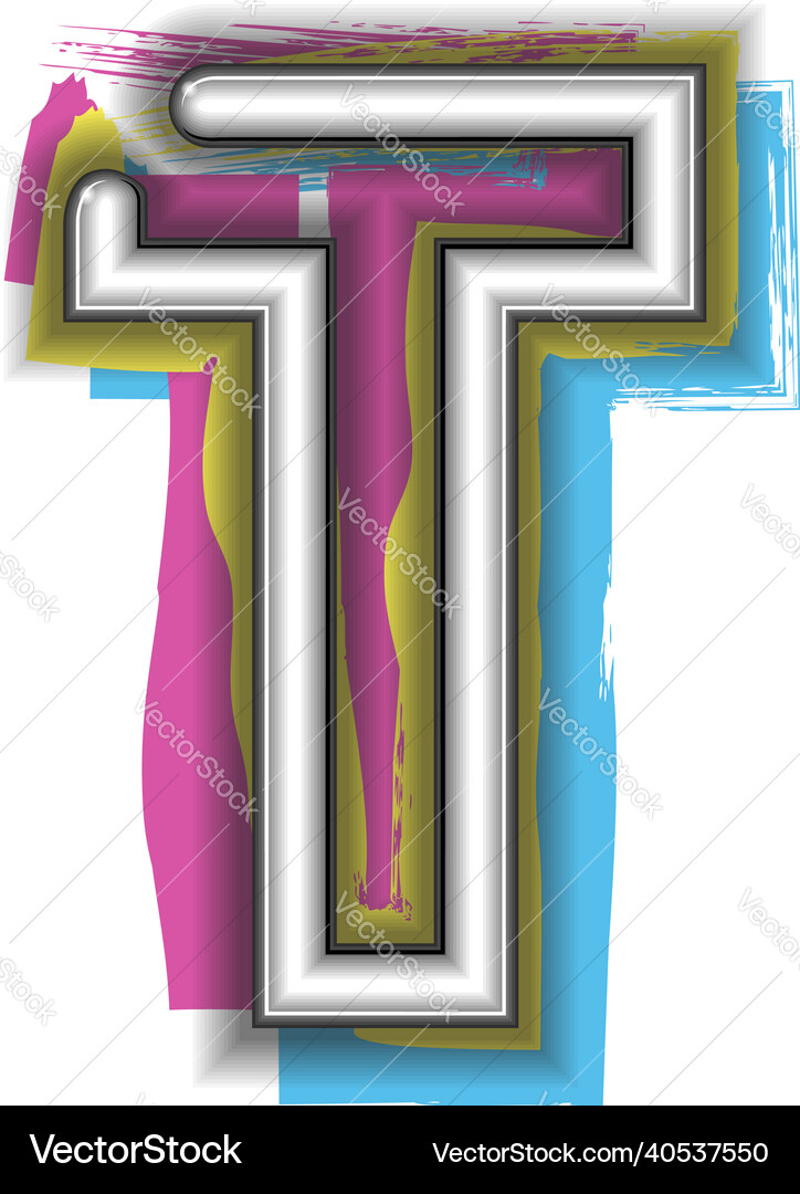 Neon sign letter t Royalty Free Vector Image - VectorStock