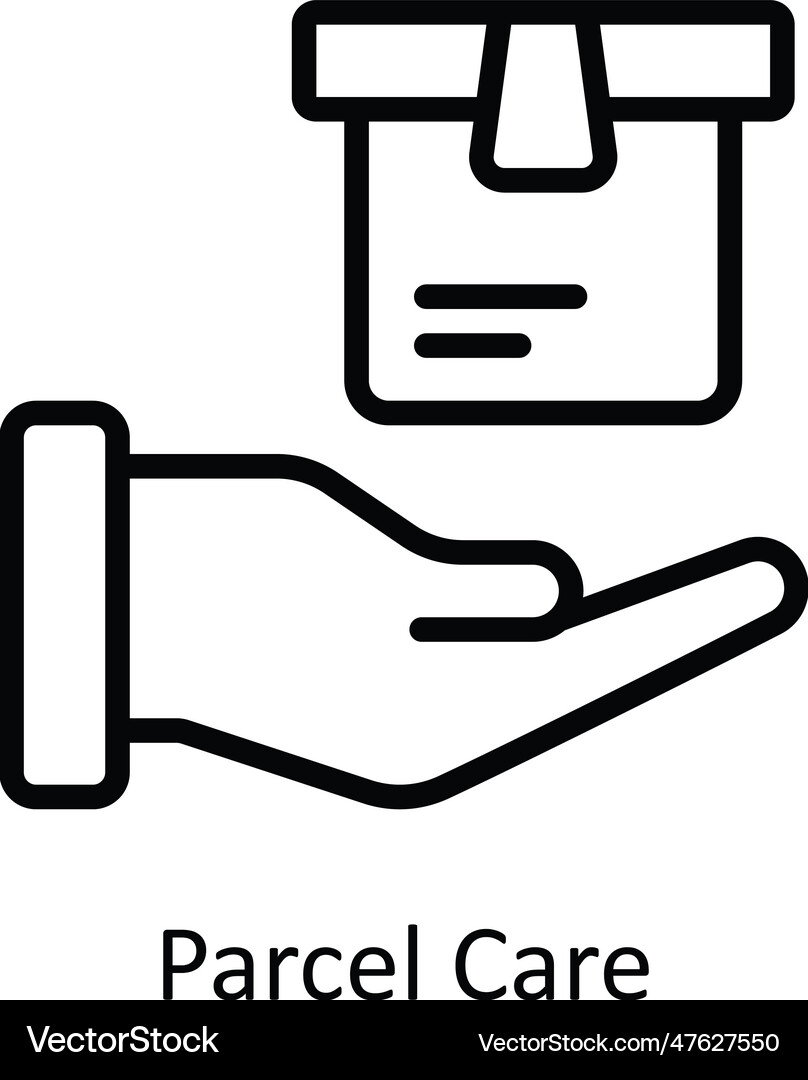 Parcel care outline icon design Royalty Free Vector Image