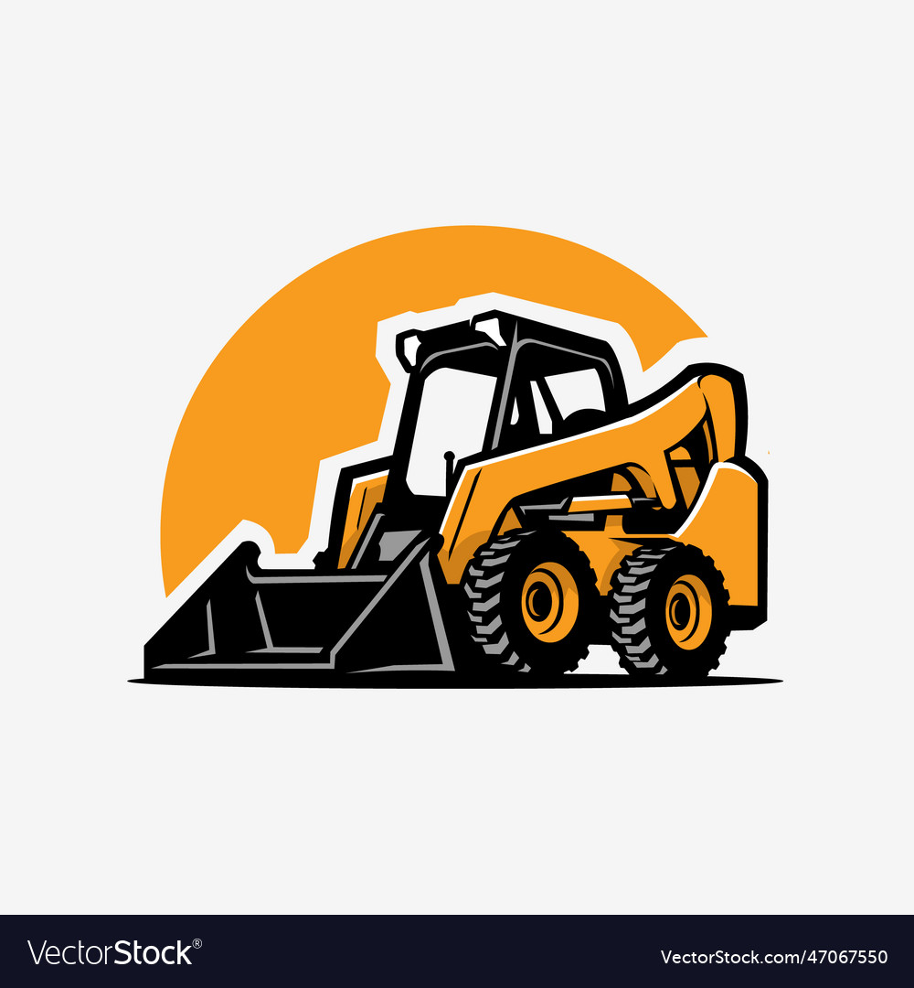 Skid steer loader design isolated Royalty Free Vector Image