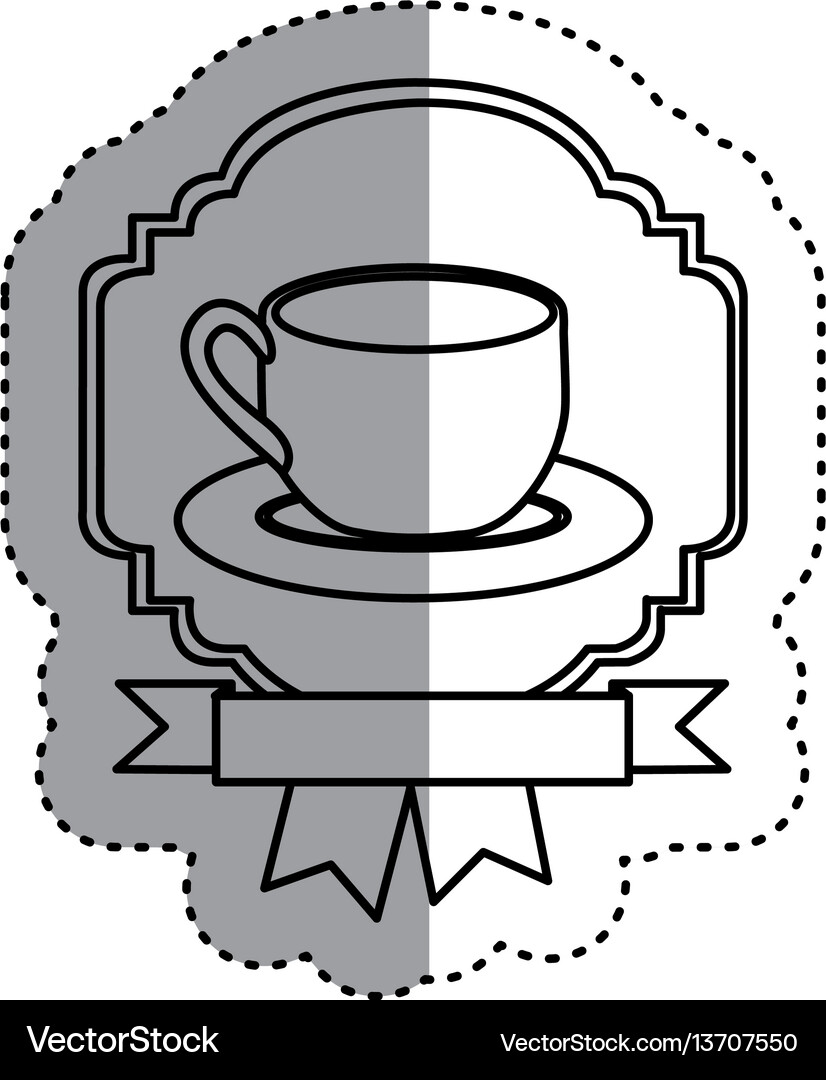 Sticker shading silhouette border heraldic Vector Image