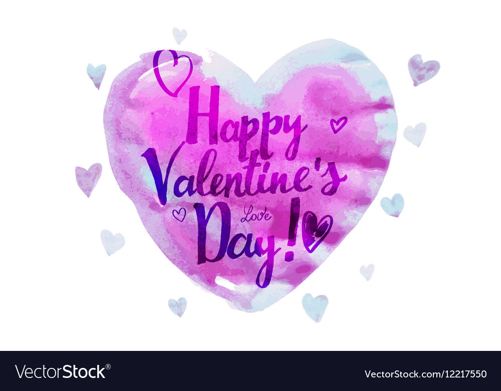 Watercolor heart valentine day Royalty Free Vector Image