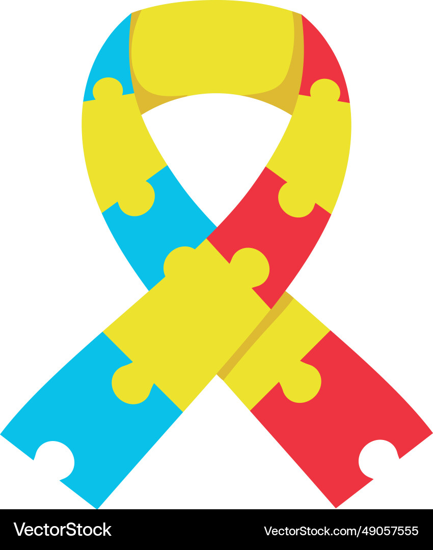 Autism day awareness ribbon Royalty Free Vector Image