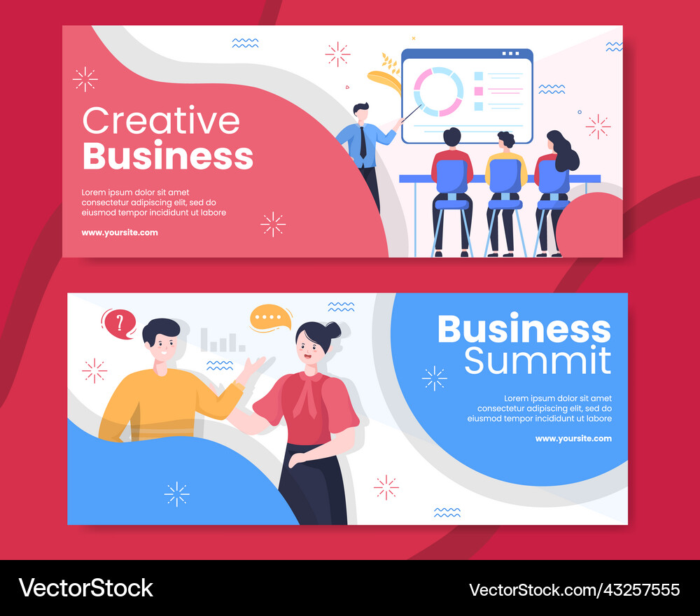 Business seminar banner template flat cartoon Vector Image
