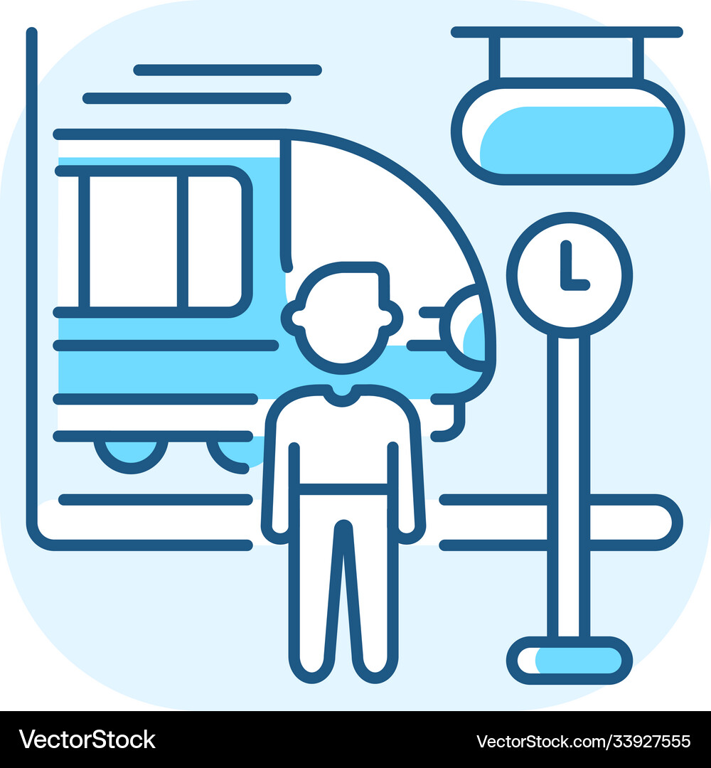 Commuter train blue rgb color icon Royalty Free Vector Image
