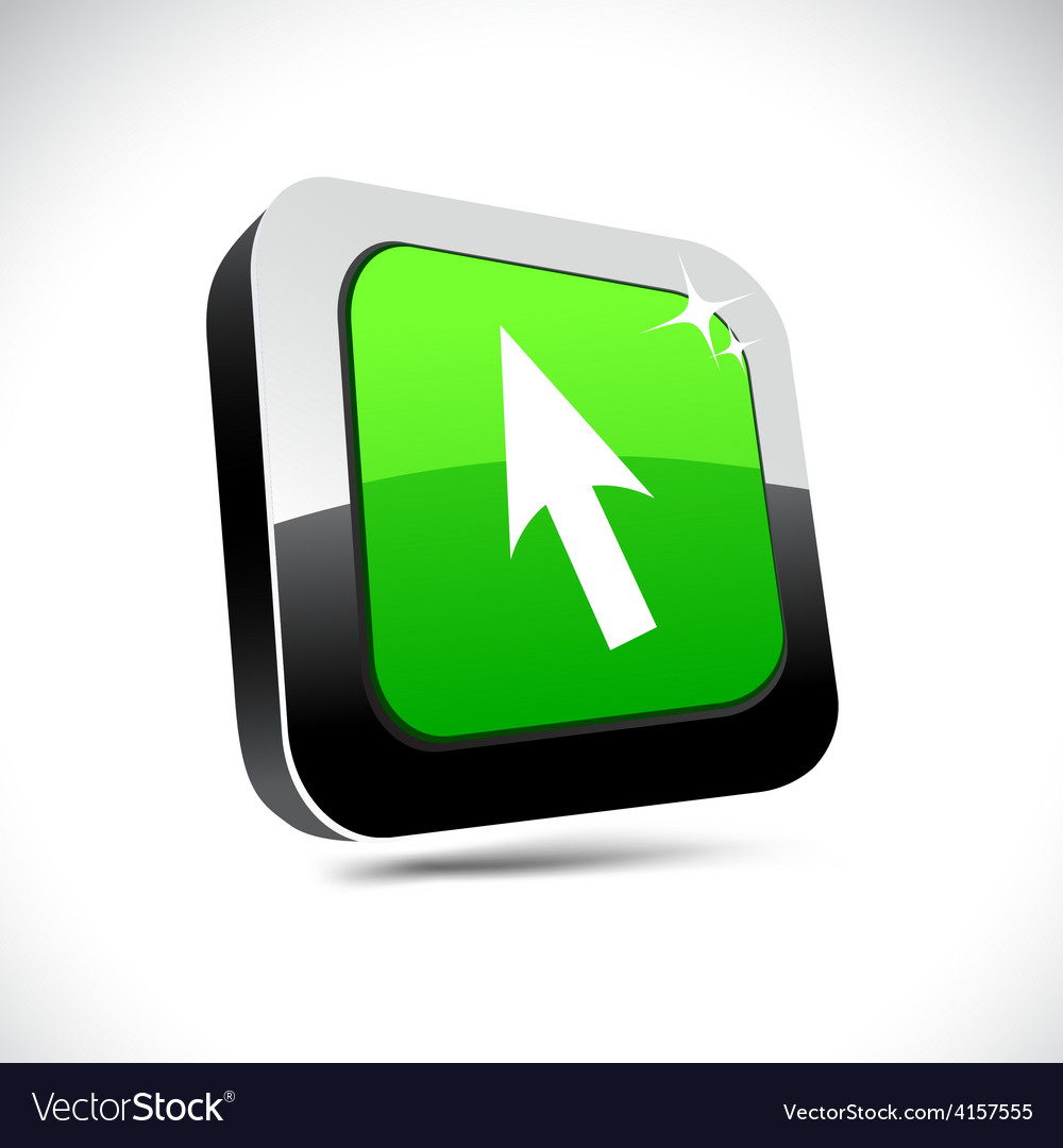 Cursor 3d square button Royalty Free Vector Image