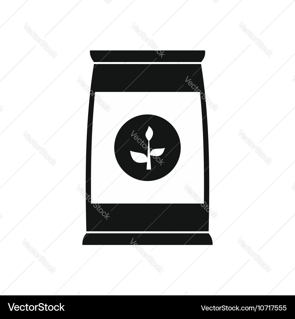 Flower seeds in package icon simple style Vector Image
