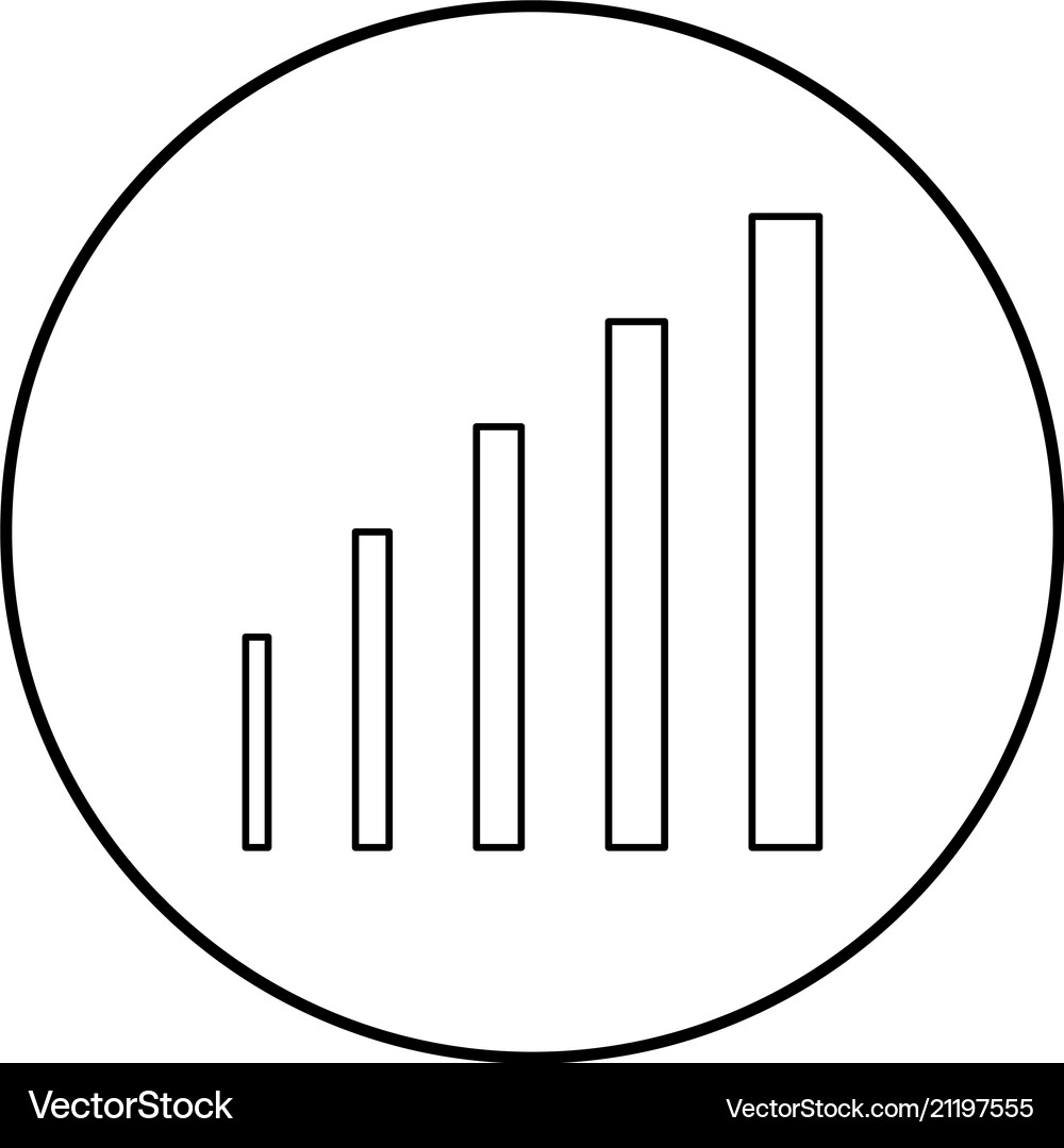 Growth chart icon black color in circle round Vector Image