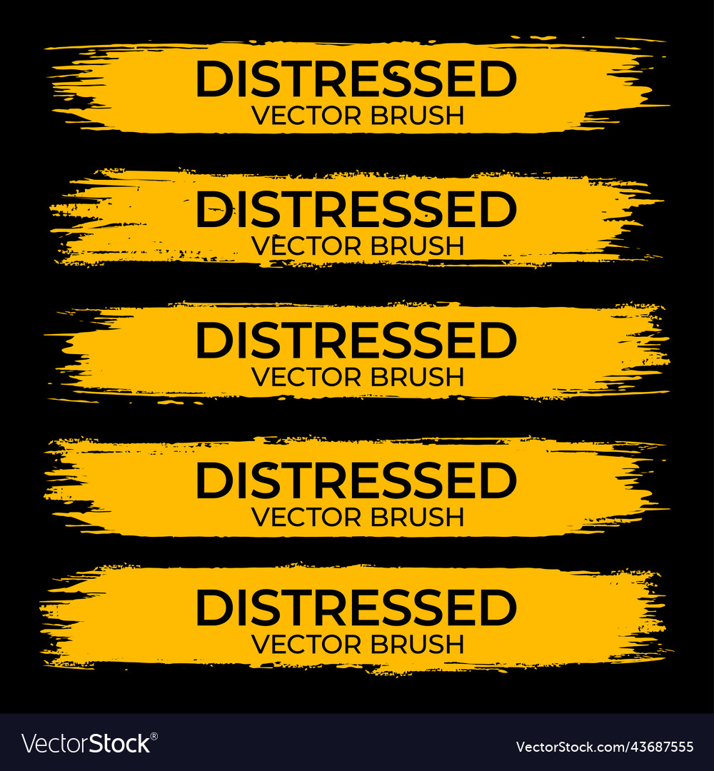 Grunge brush strokes banner collection distressed Vector Image