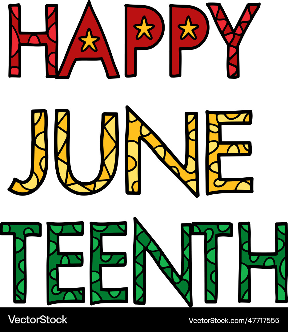 Happy juneteenth cartoon colored clipart Vector Image