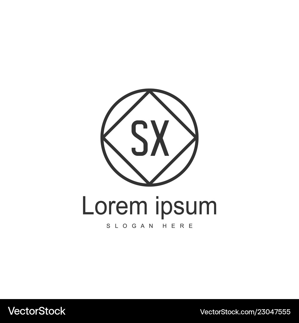 Initial letter sx logo template minimalist letter Vector Image