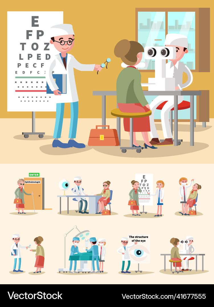 Medical treatment ophthalmology composition Vector Image