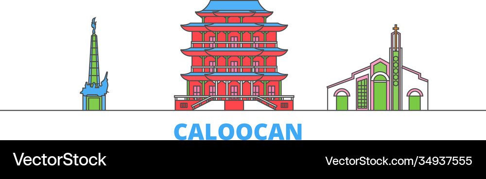 Philippines caloocan line cityscape flat Vector Image