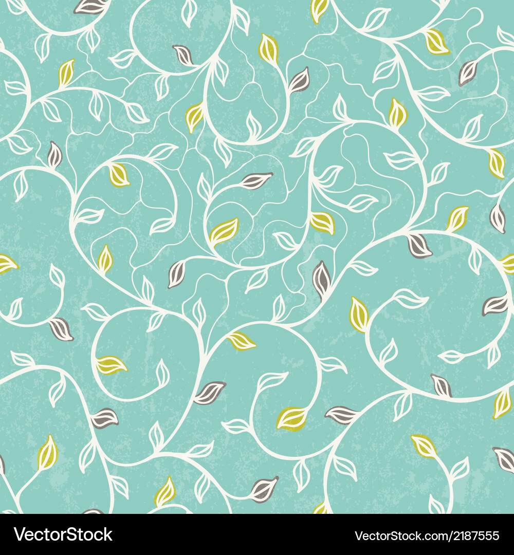 Seamless floral print with stylized leaves Vector Image