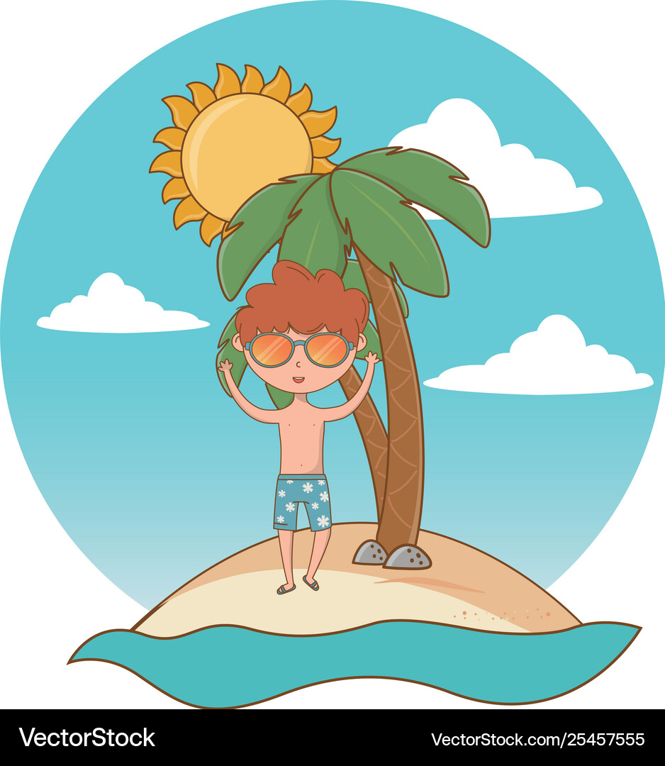 Summer and kids cartoon Royalty Free Vector Image