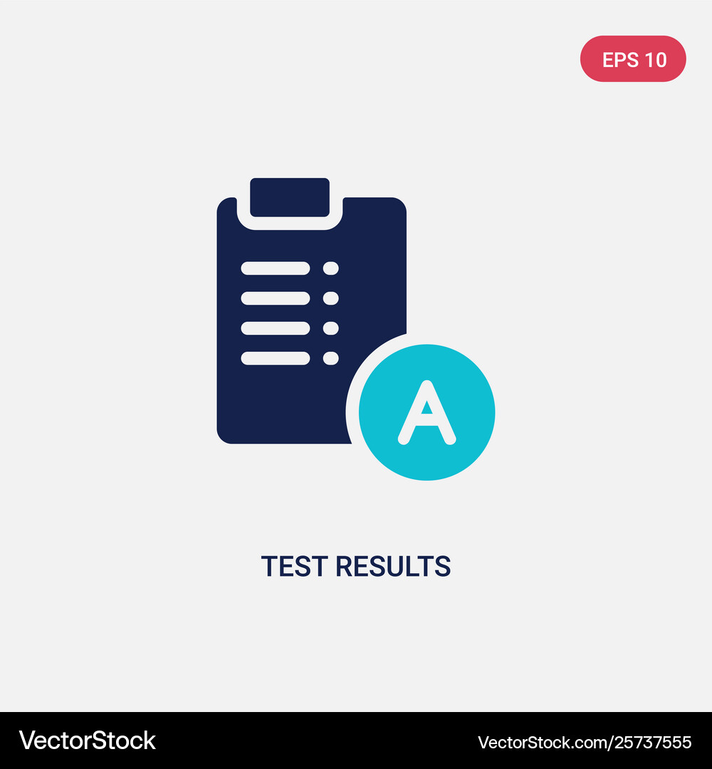 Two color test results icon from education Vector Image