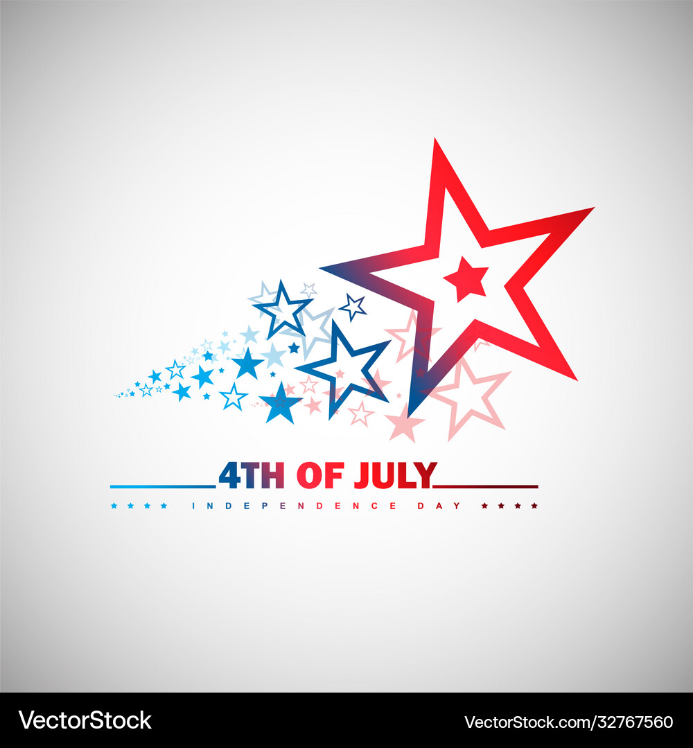4th july star logo celebration Royalty Free Vector Image